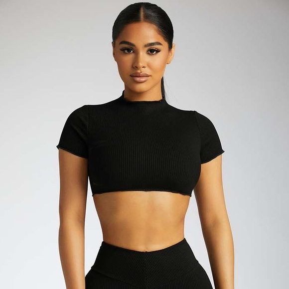 naked wardrobe | Tops | Naked Wardrobe Snatched Micro Crop Top In Black ...